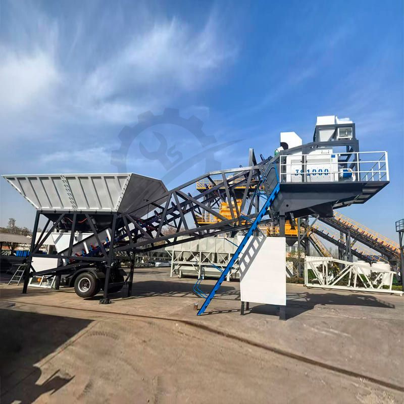 What is a forced mobile concrete plant and what does it include?