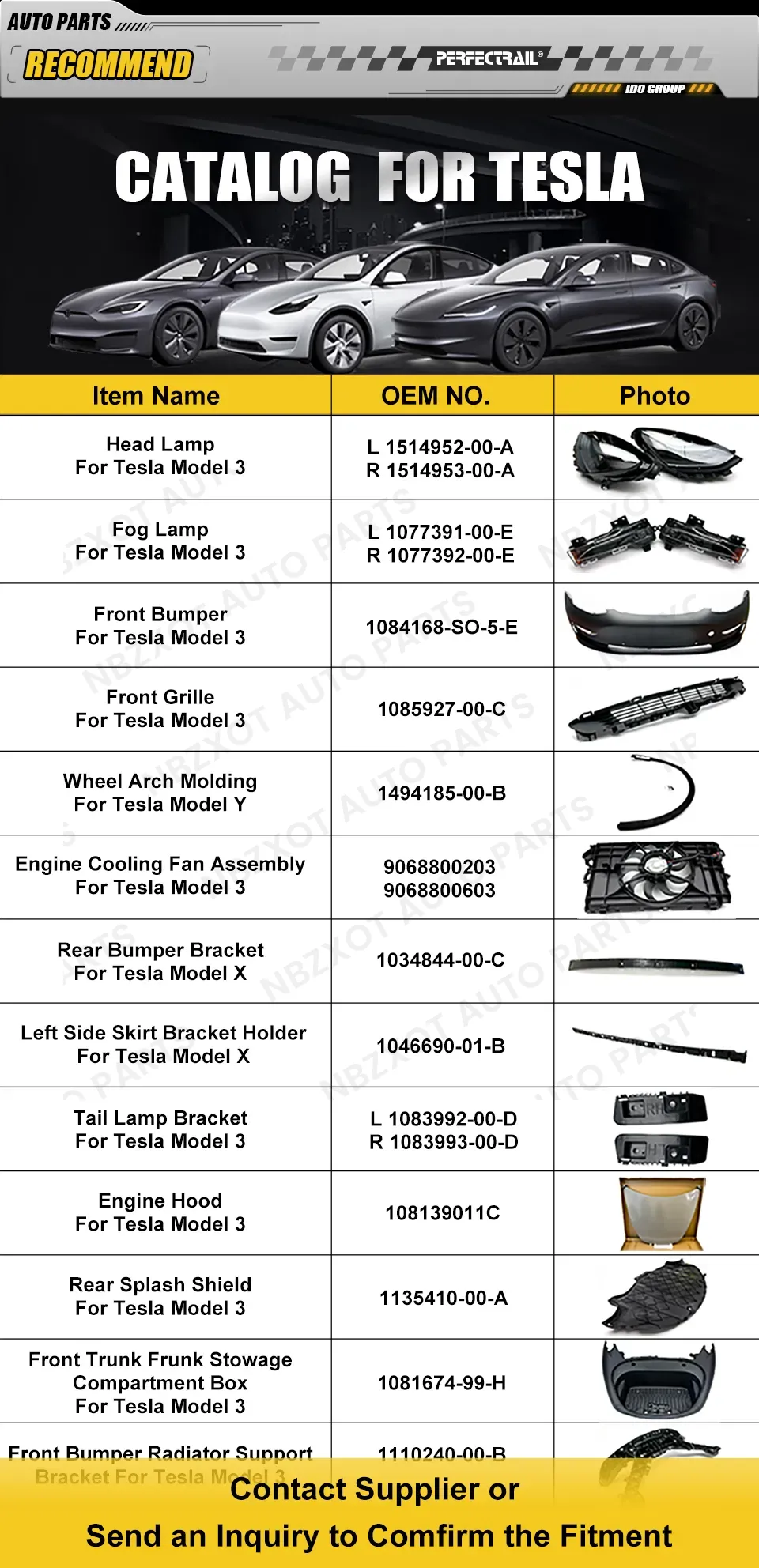 Shop PERFECTRAIL 1493736-SO-B Front Bumper for Tesla Model Y - Quality ...