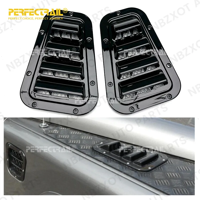 PERFECTRAIL Glossy Black Vents for Land Rover Defender 90 110 130 Hood ...