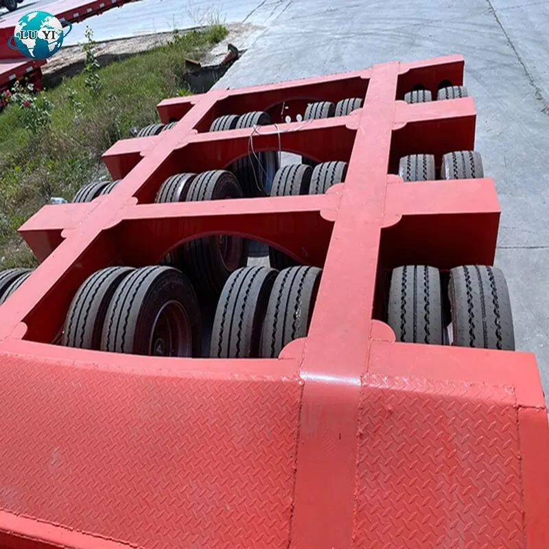 Red Axles Lowbed Semi Trailer, 5 Line 10 Axis Red Low Bed Trailer