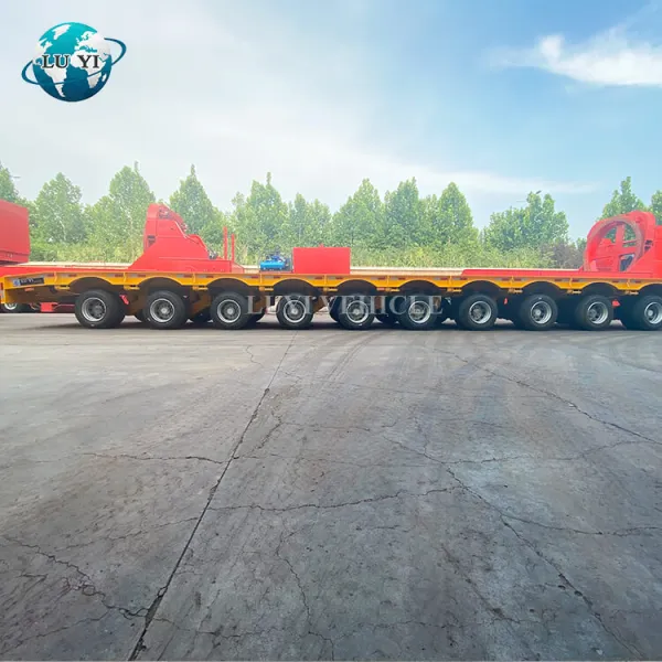 yellow 10 axles lowbed semi trailer