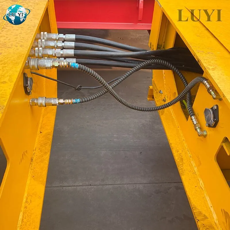 yellow 10 axles lowbed semi trailer