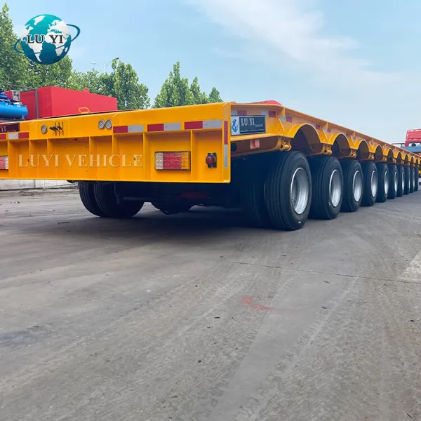 yellow 10 axles lowbed semi trailer