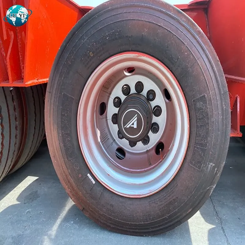 Red Axles Lowbed Semi Trailer, 5 Line 10 Axis Red Low Bed Trailer