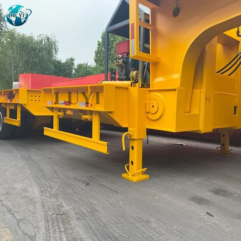 yellow 10 axles lowbed semi trailer