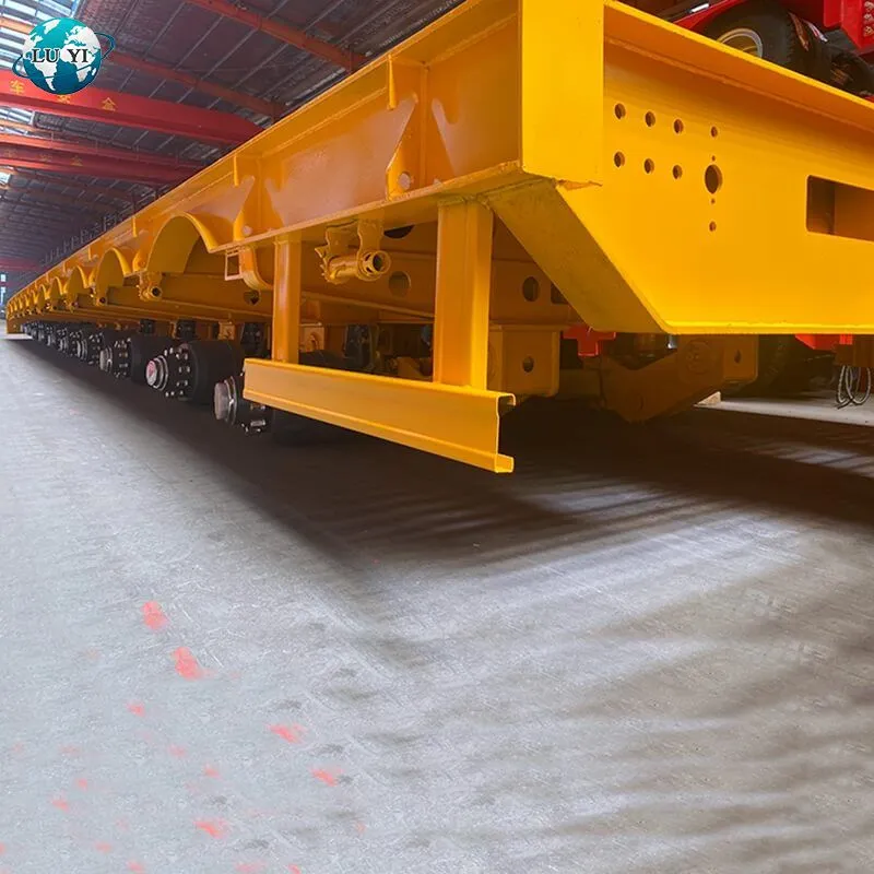 yellow 10 axles lowbed semi trailer