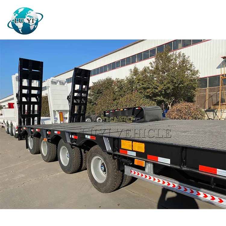 4 axle 80 ton 18m lowbed trailer