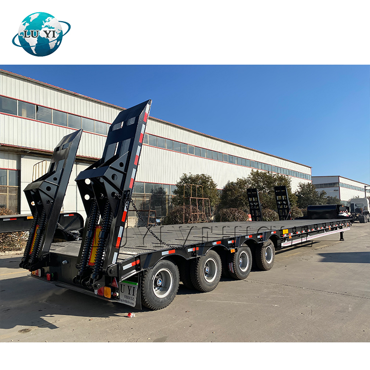 4 axle 80 ton 18m lowbed trailer