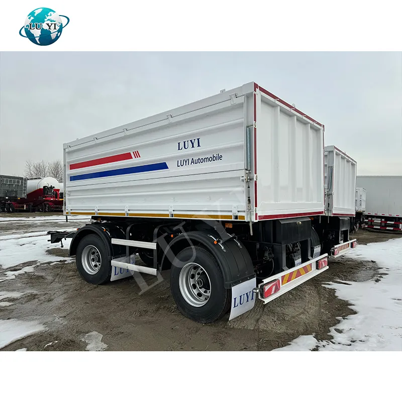 2 axle drawbar side tipper trailer