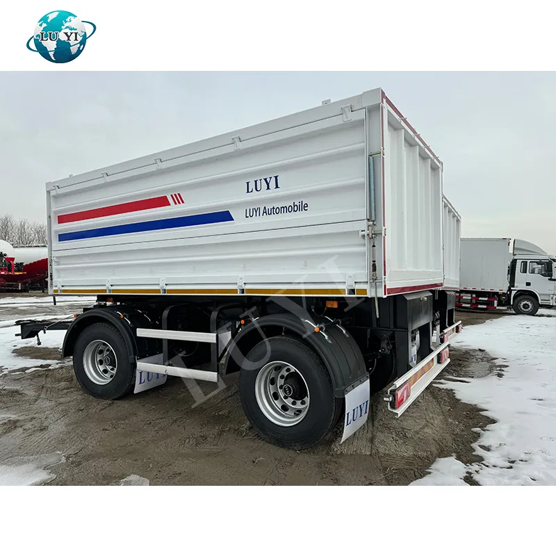2 axle drawbar side tipper trailer