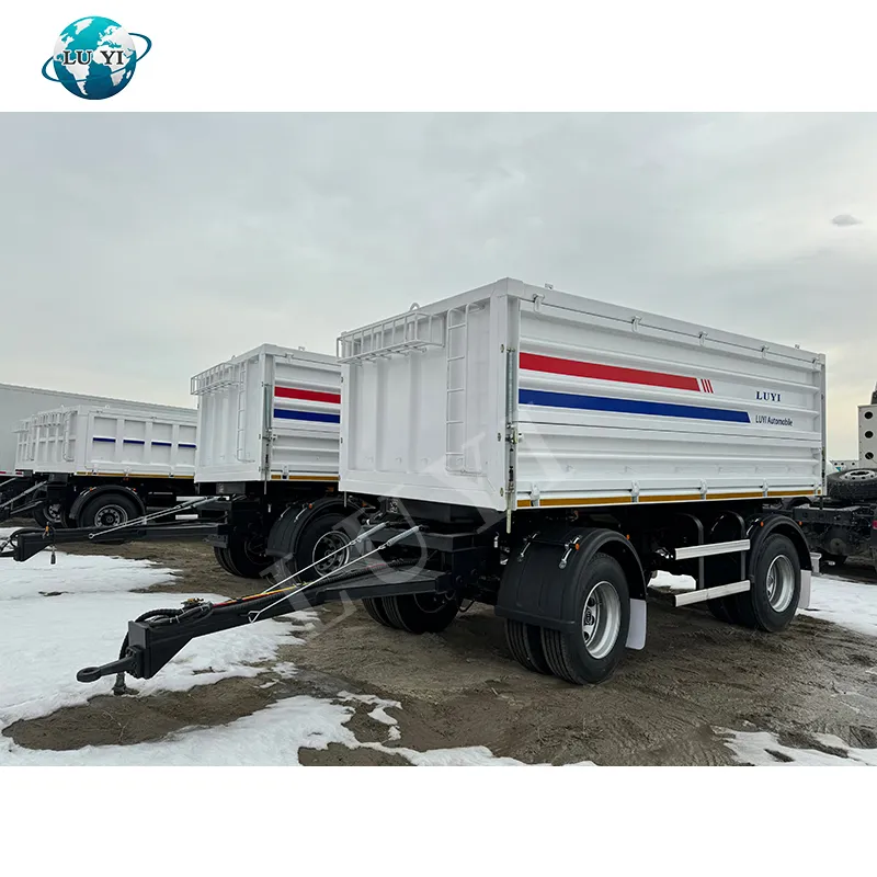2 axle drawbar side tipper trailer