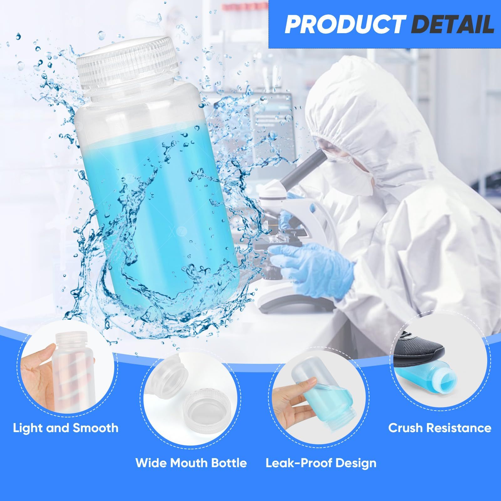 250 ml Wide Mouth Plastic Sample Bottle