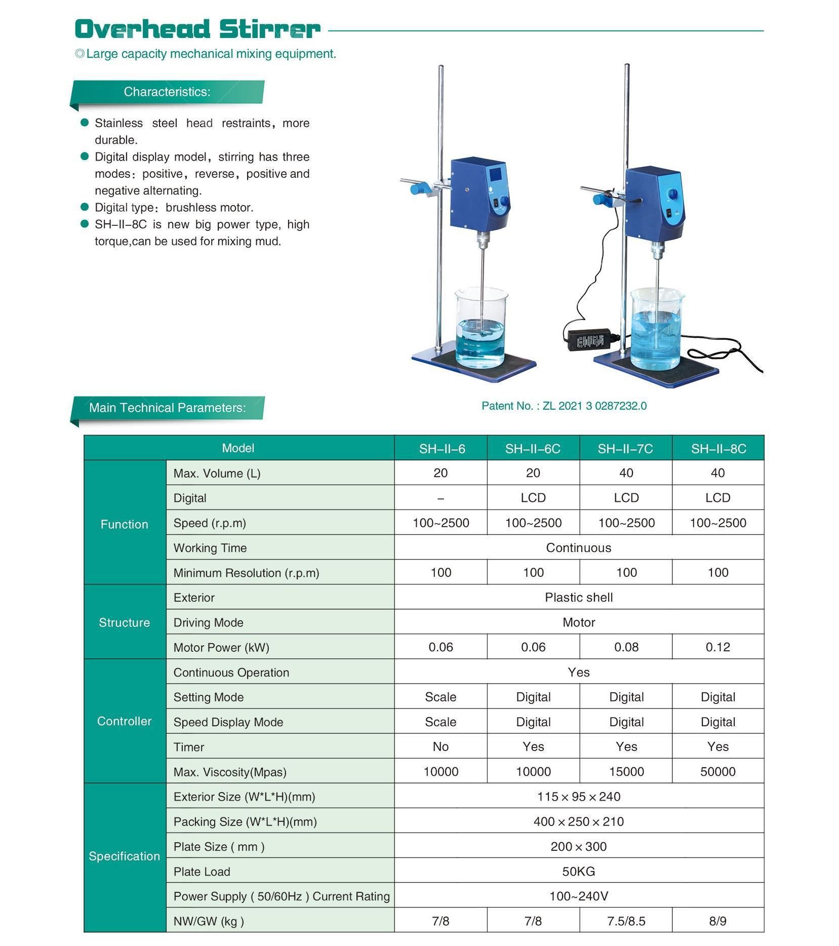 SH-II-6C Electric Lab Mixer Overhead Stirrer