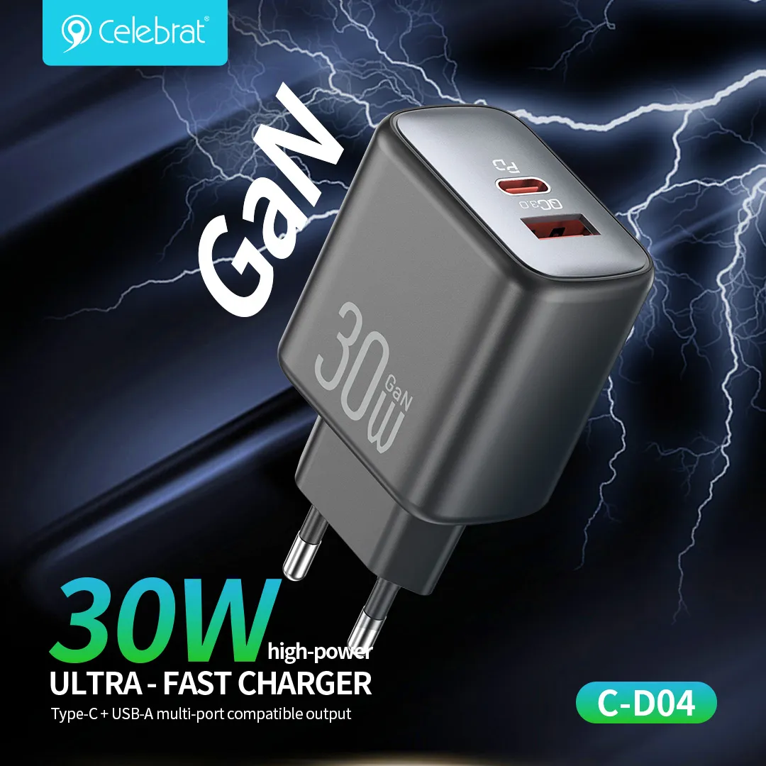Wholesale Celebrat C-D04 EU 18+30W GaN Charger | Bulk Discounts