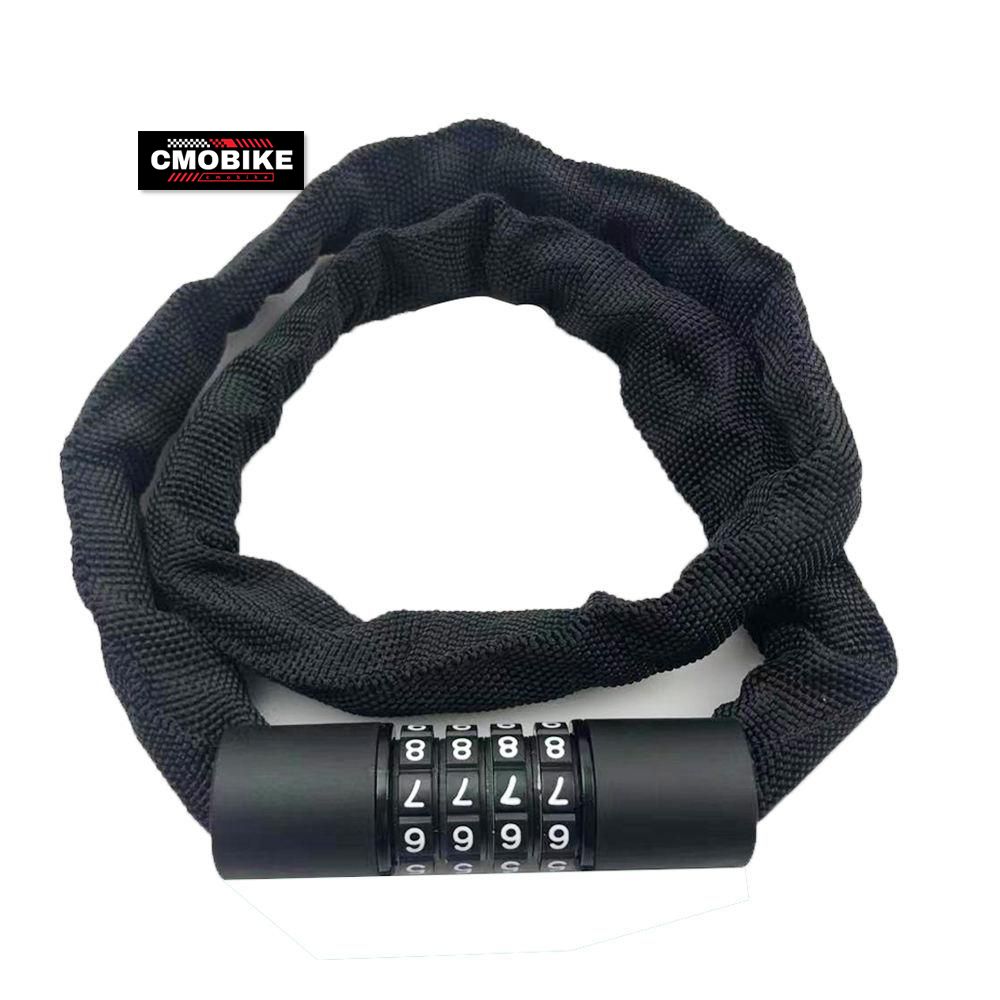 Portable 4-Digit Steel Alloy Bicycle combination chain Lock