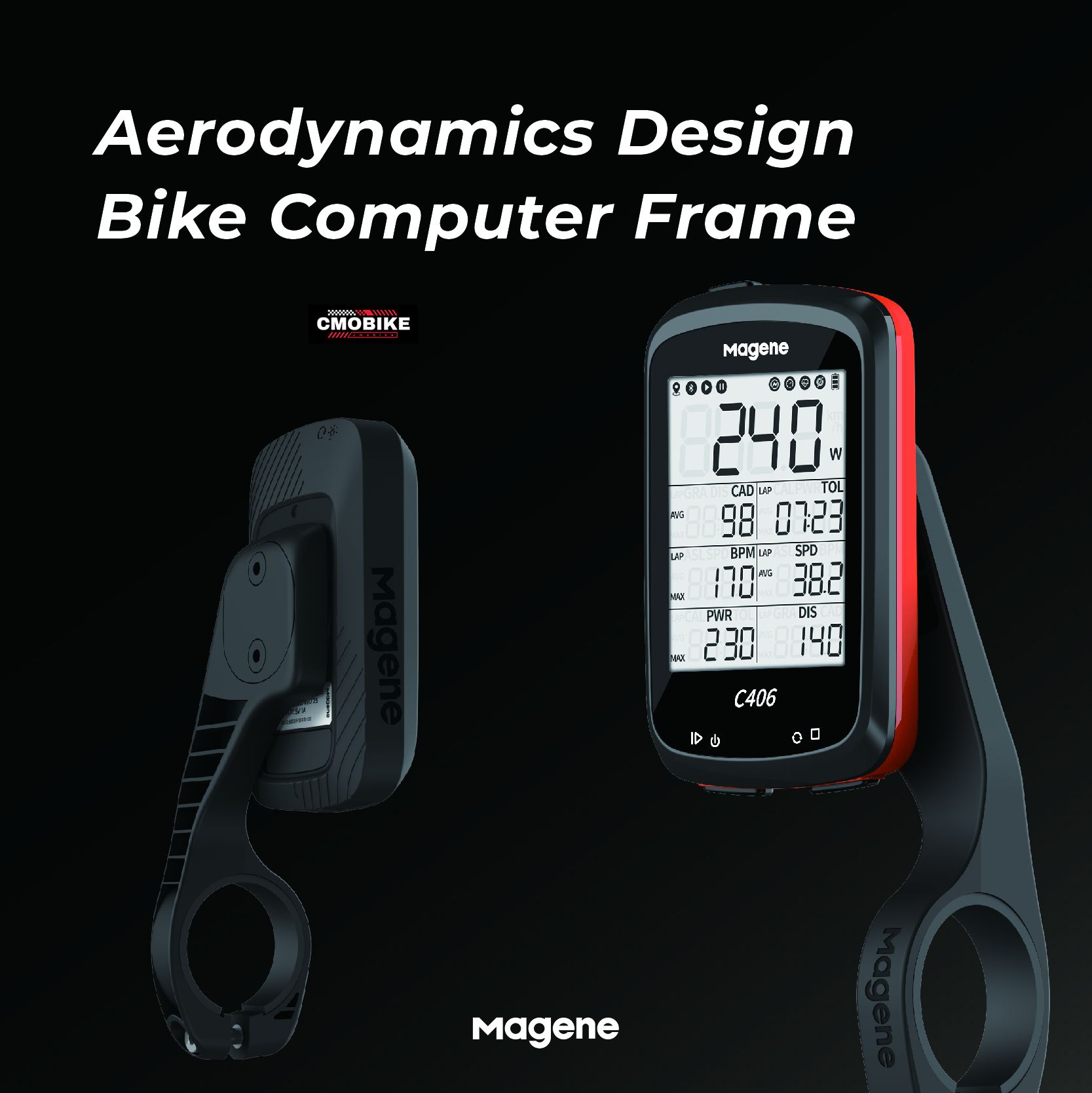 Magene C406 Wireless GPS Speedometer: 2.5” Bike Computer for Cycling ...