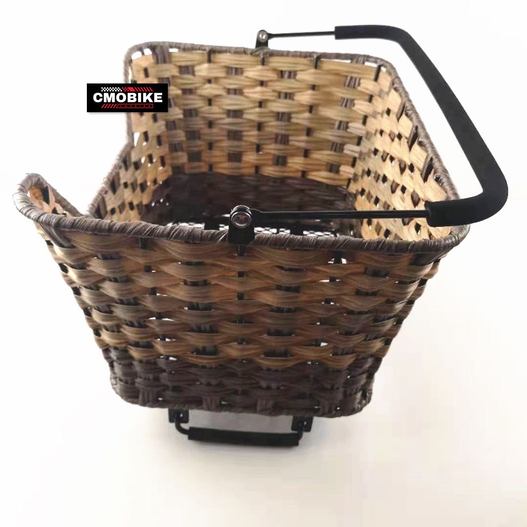 Versatile Woven Rear Bicycle Basket with Handle - Removable and Stylish ...