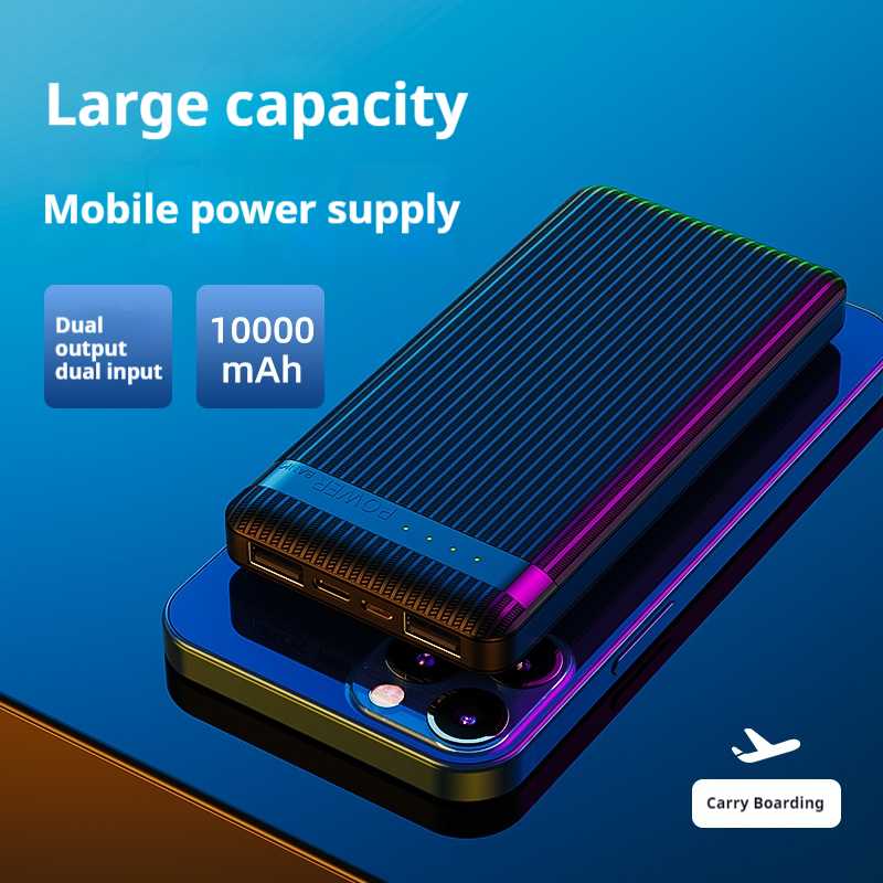 Stylish Large - capacity Diagonal - Striped Power Bank - Dual Output ...