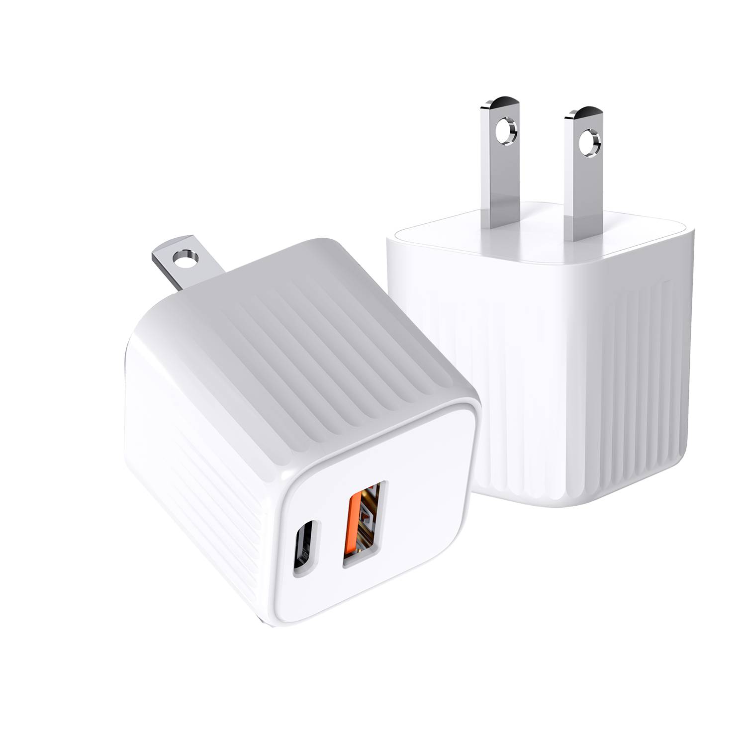 A+C 20W Striped Charger | Dual USB-C/USB-A Ports | Type-C 5V/9V/12V ...