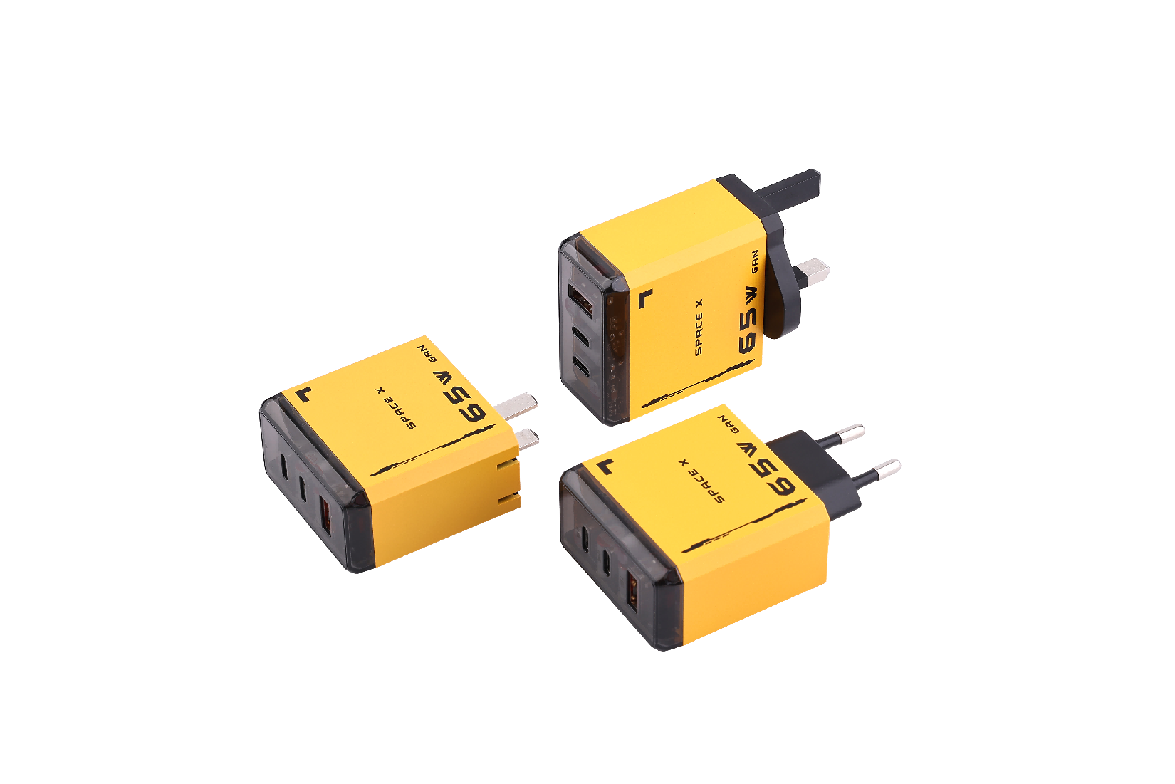 65W USB-C Wall Charger with Triple Ports - Fast Charging for Laptop ...