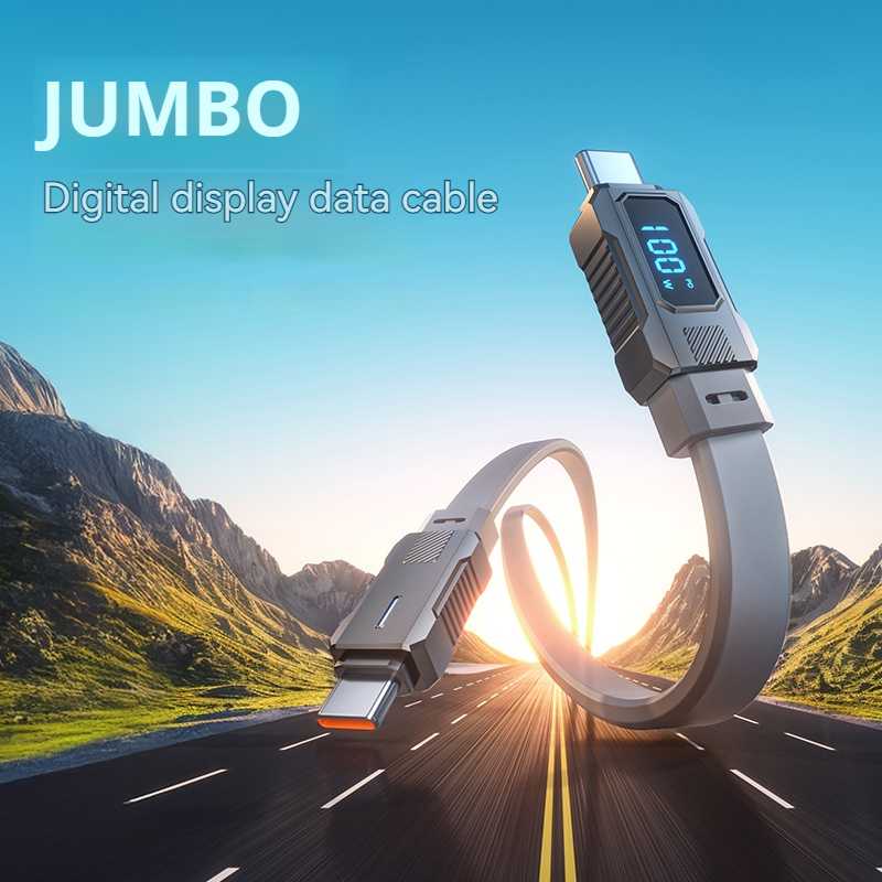 C-C & C-Lightning Jumbo Digital Display Data Cable，Silicone Braided ...