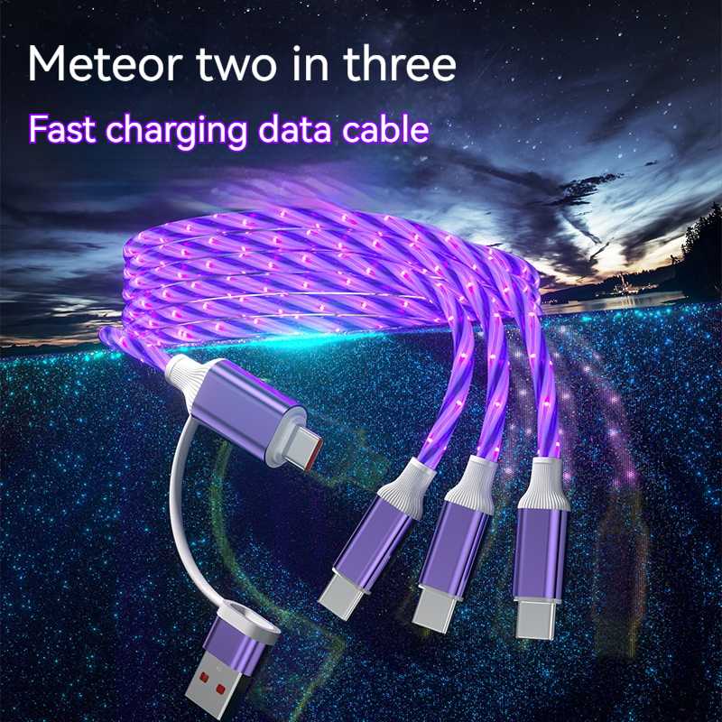 iMeteor 2-to-3 Fast Charging Data Cable - 1.2M Multi-Color, Supports ...