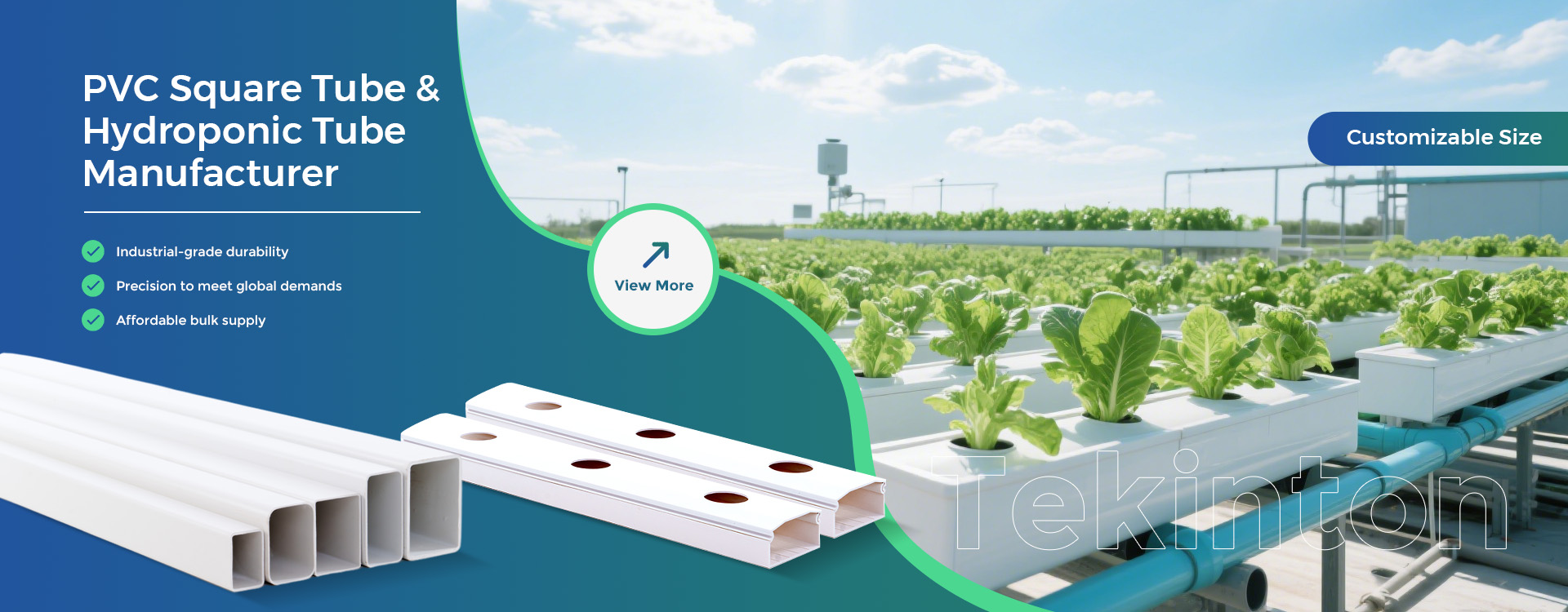 PVC Square Pipe, Grid Pipe, Hydroponic Tower Manufacturer, Tekinton