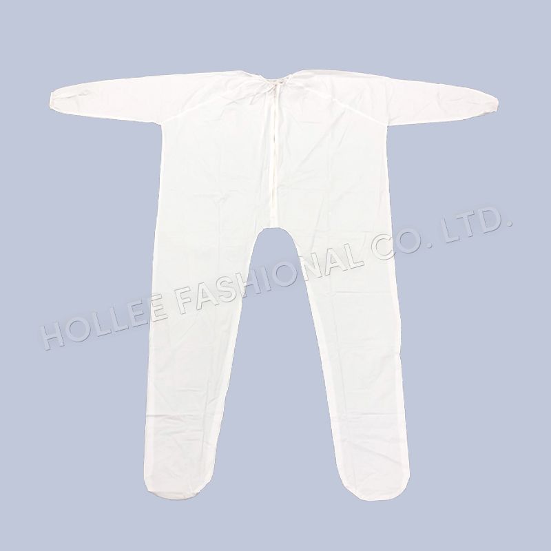 PVC/PEVA Mortuary Garments Clear and White Unionalls