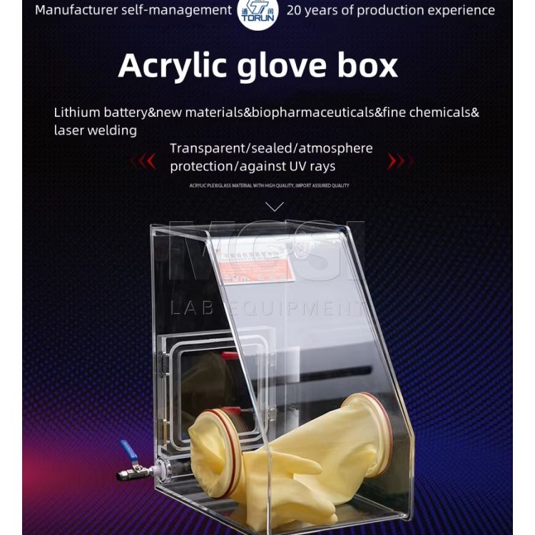 Bench-Top Acrylic Glove Box for Lab Lithium Ion Battery