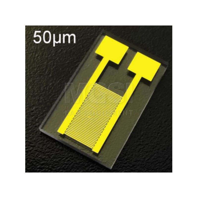 50 µm Transparent Interdigital Electrode (IDE) Quartz-Glass Gas