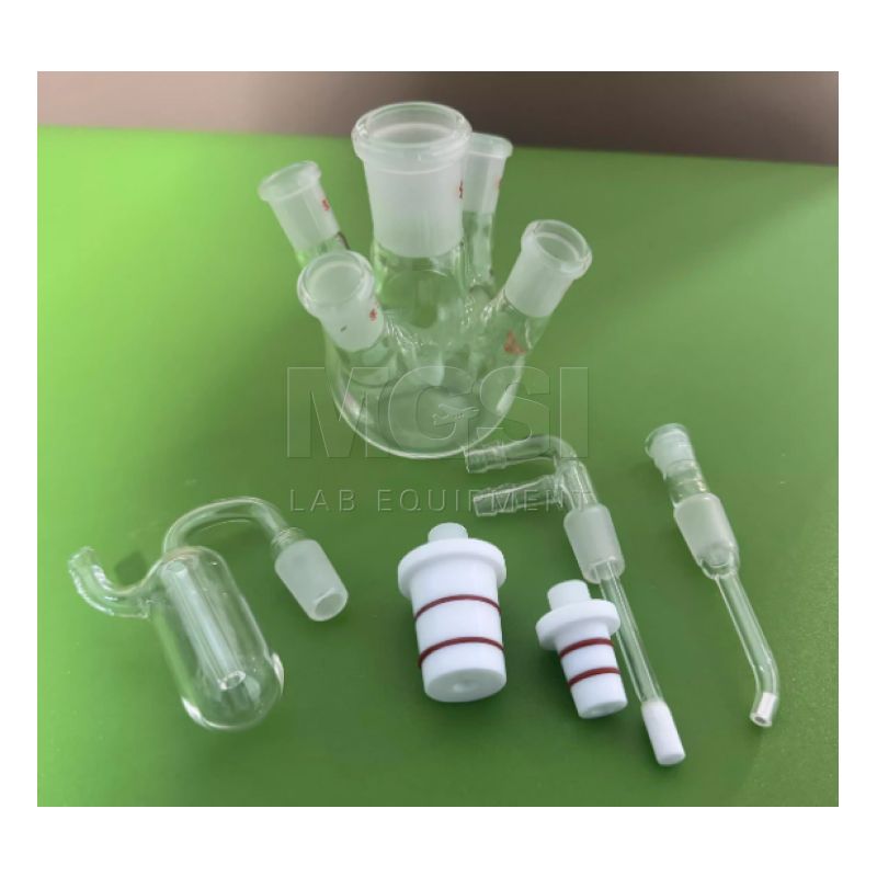 5-neck 14-neck 24-neck Glass Electrolysis Cell, 100ml with PTFE ...