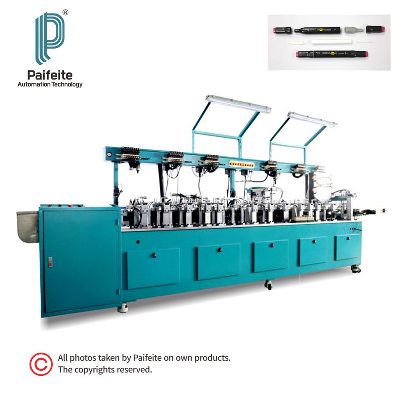 Efficient Double Nib Marker Pen Assembly Machine.