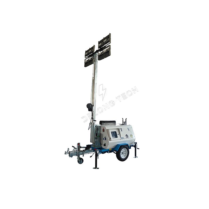 Portable 9m Diesel Lighting Tower, Manual Mast, LED Floodlights