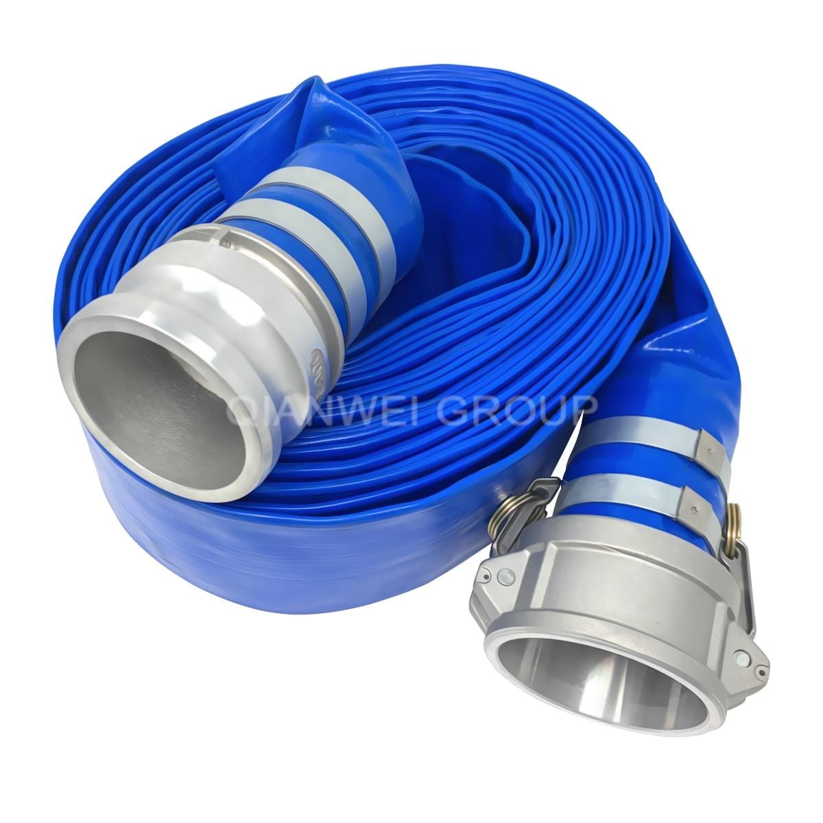 Pre Made PVC Layflat Hose Assembly, Water Discharge Hose Assembly