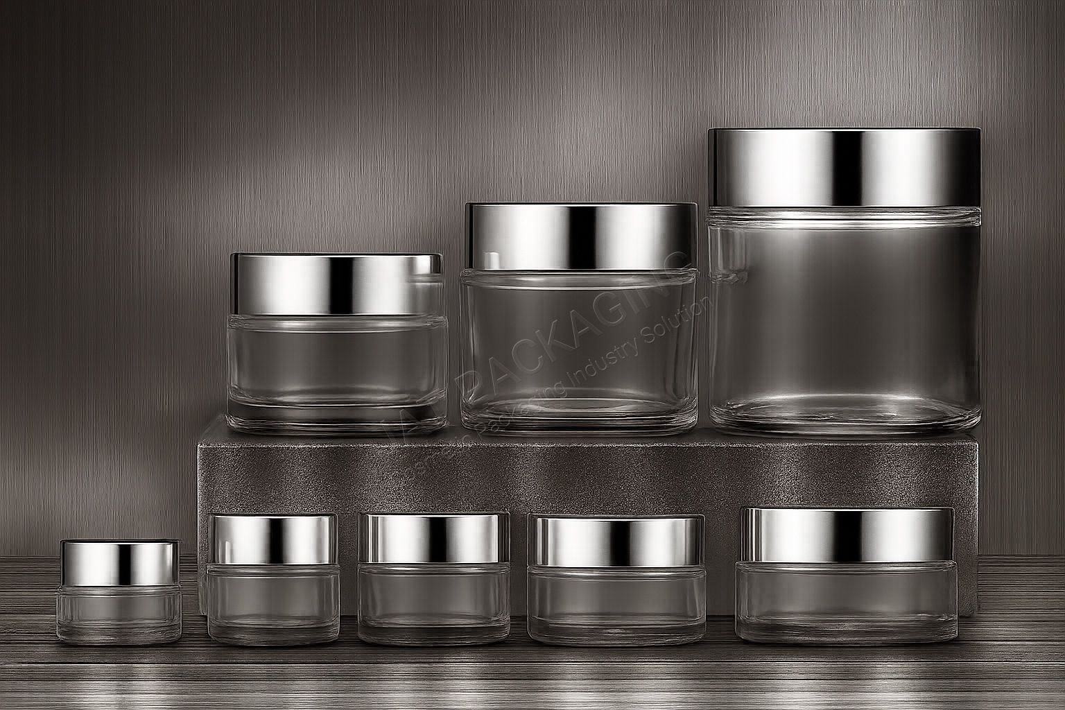 Straight Round Glass Cream Jars – Sleek and Elegant Skincare Packaging