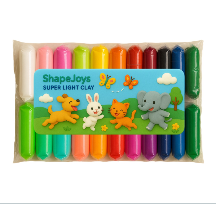 24-Color Ultra-light Modeling Clay Set Packed in a Strip-shaped Bag