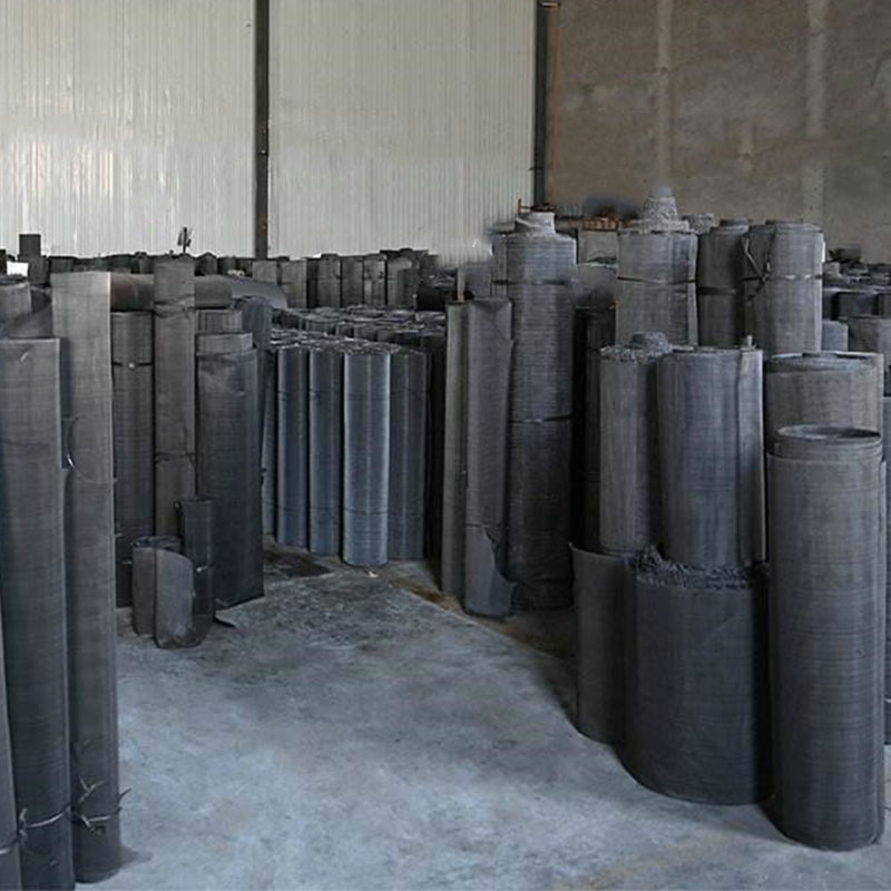 Black wire mesh supplied in rolls or cut filter discs.