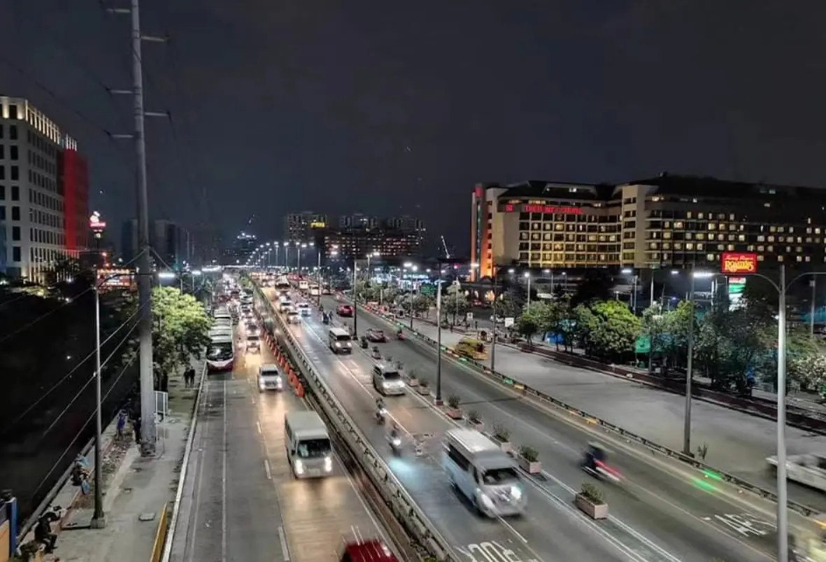 Smart LED Street Lights Illuminate Manila City.