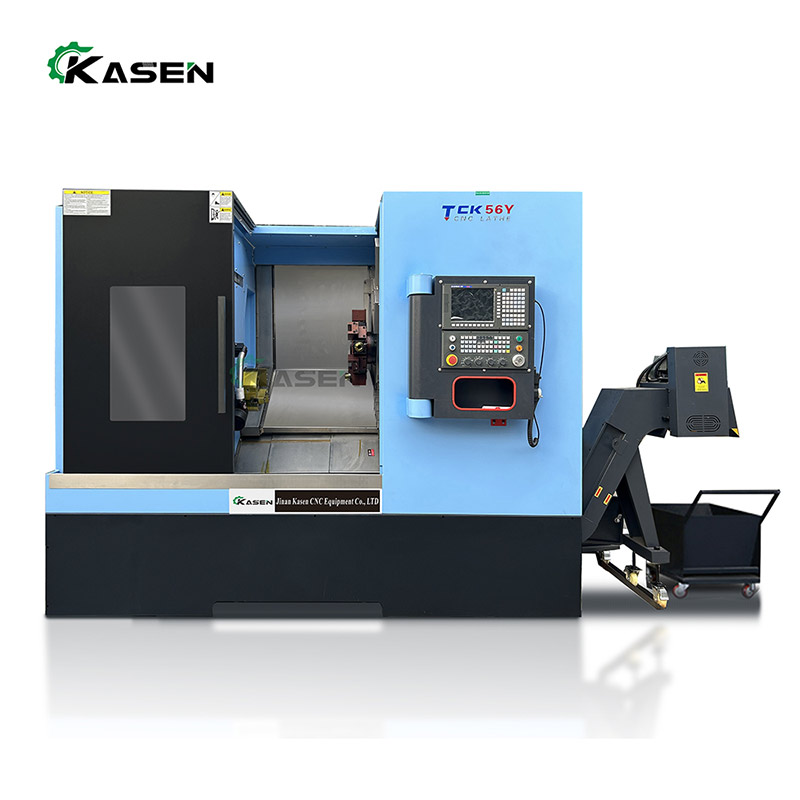 CNC Turning Center TCK56Y Slant Bed Lathe 12-Station Turret.