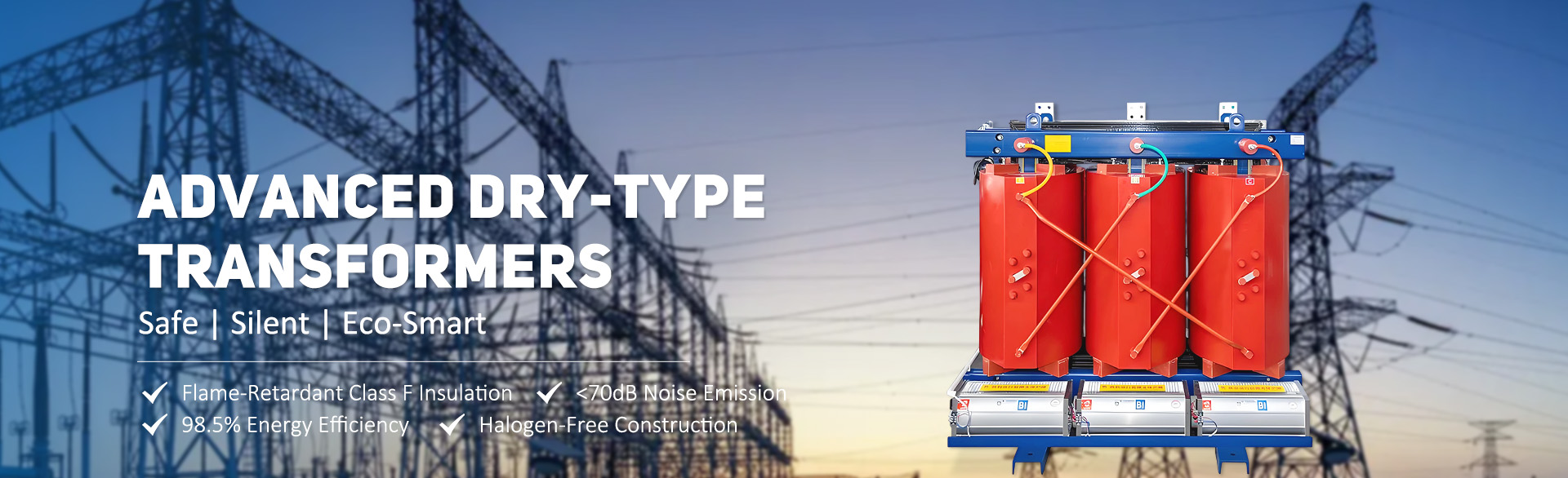 High Efficiency Dry Type Transformer for Safe Power Distribution