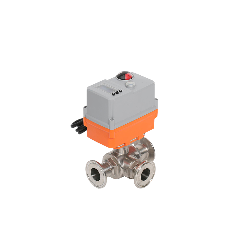 Electric Actuated Three-Way Clamp Ball Valve, 316L Sanitary Grade