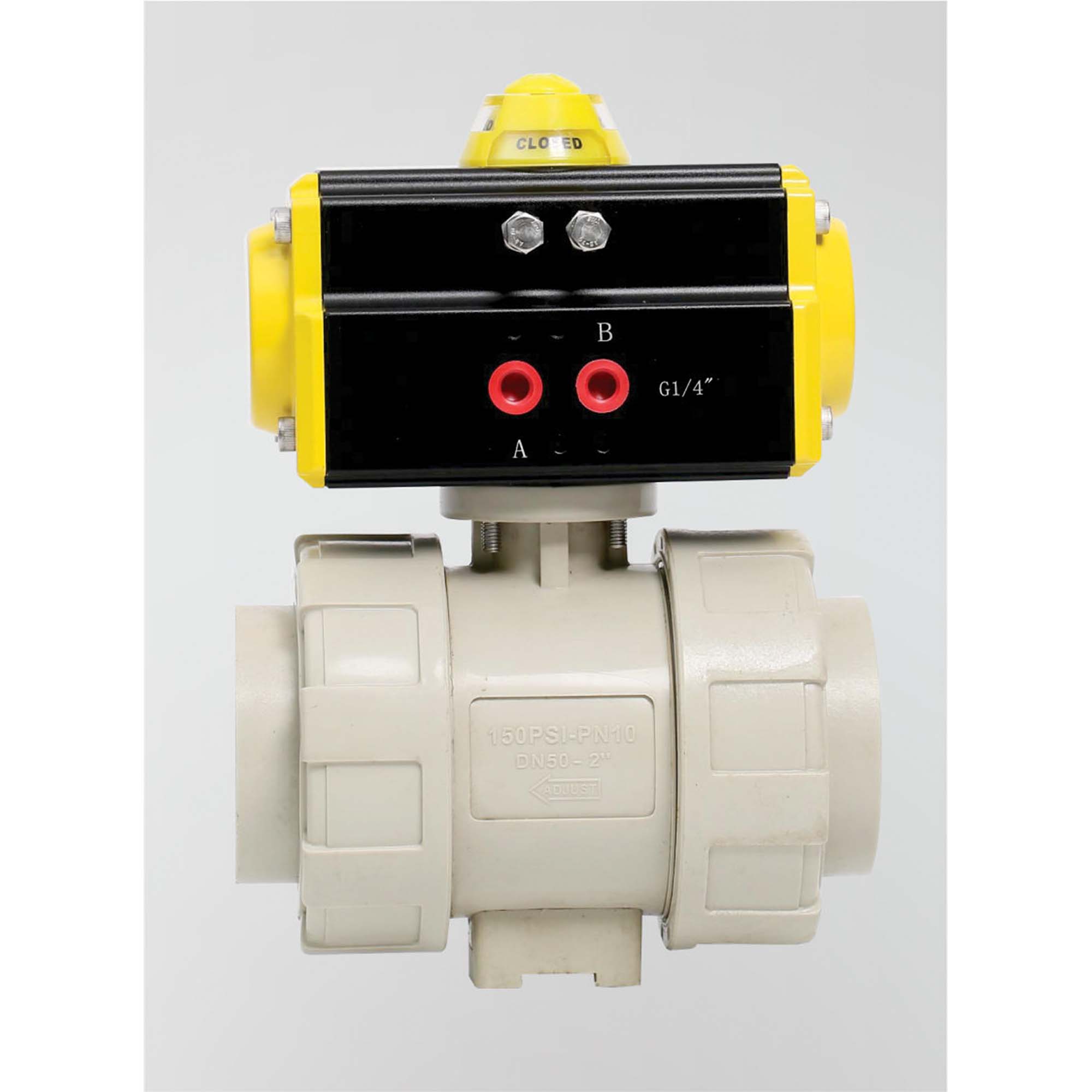 Pneumatic PP Fluorinated Ball Valve | For Chemical Media