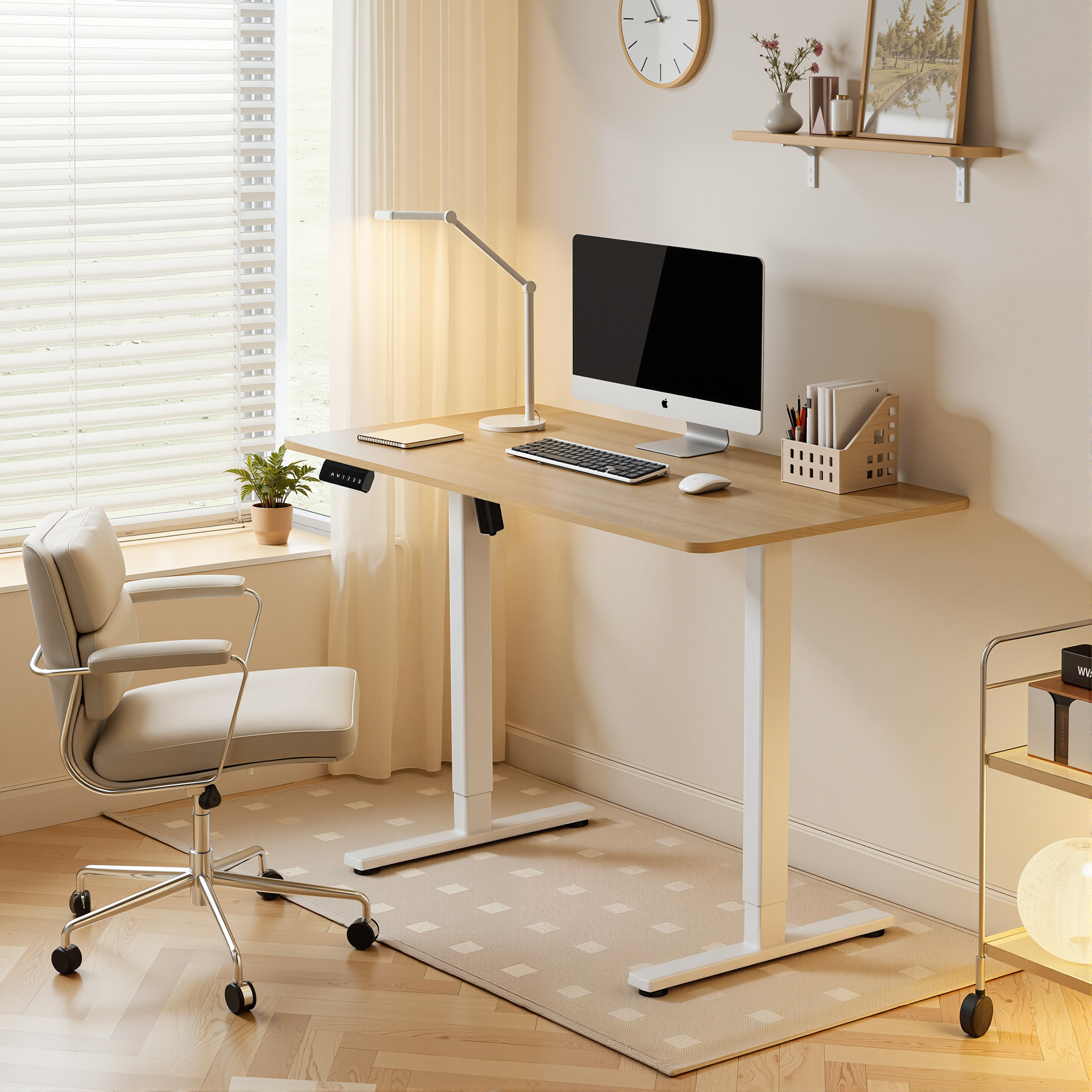 Electric Standing Desk - Small Motor, 6-Key Hand Control, Full-Board ...