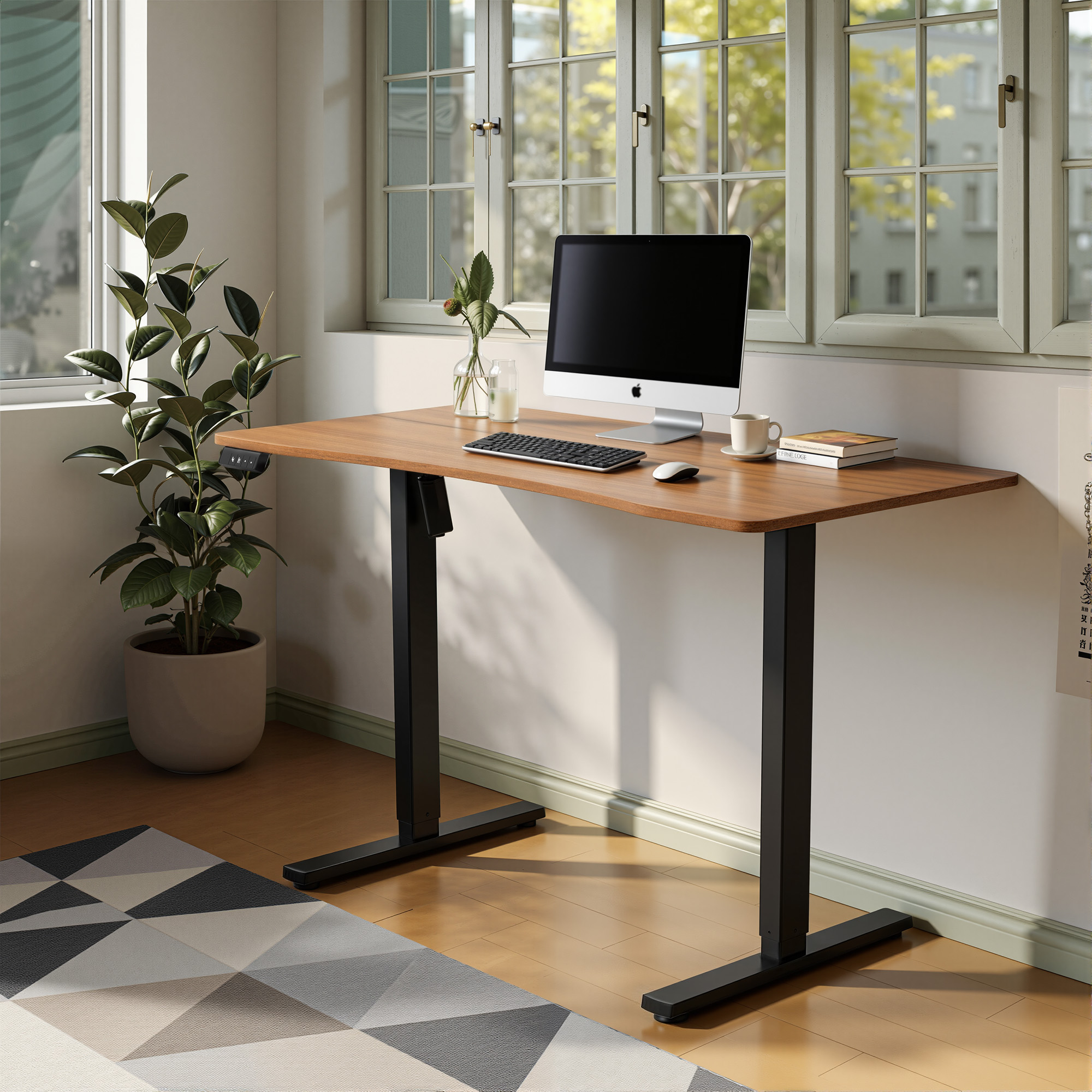 Ergonomic Arc Electric Lift Desk - Smooth Curved Surface, Adjustable ...
