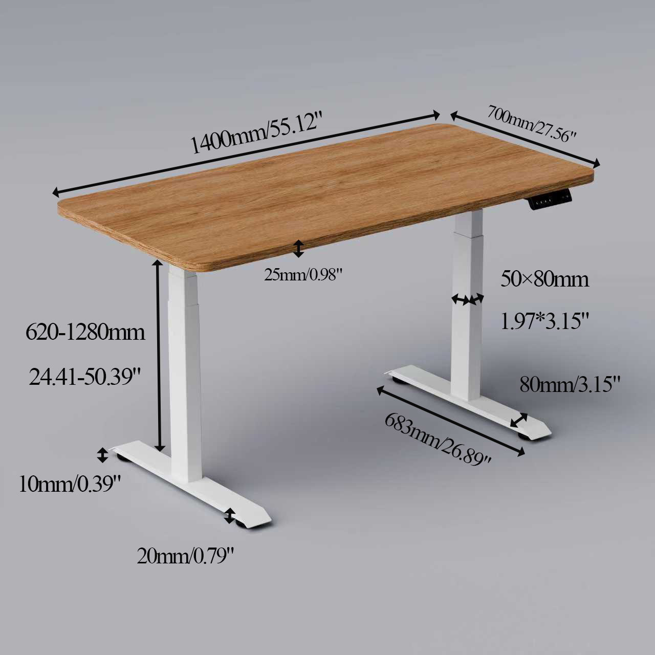 Dual motor Standing Desk - Ergonomic Electric Height-Adjustable Desk ...