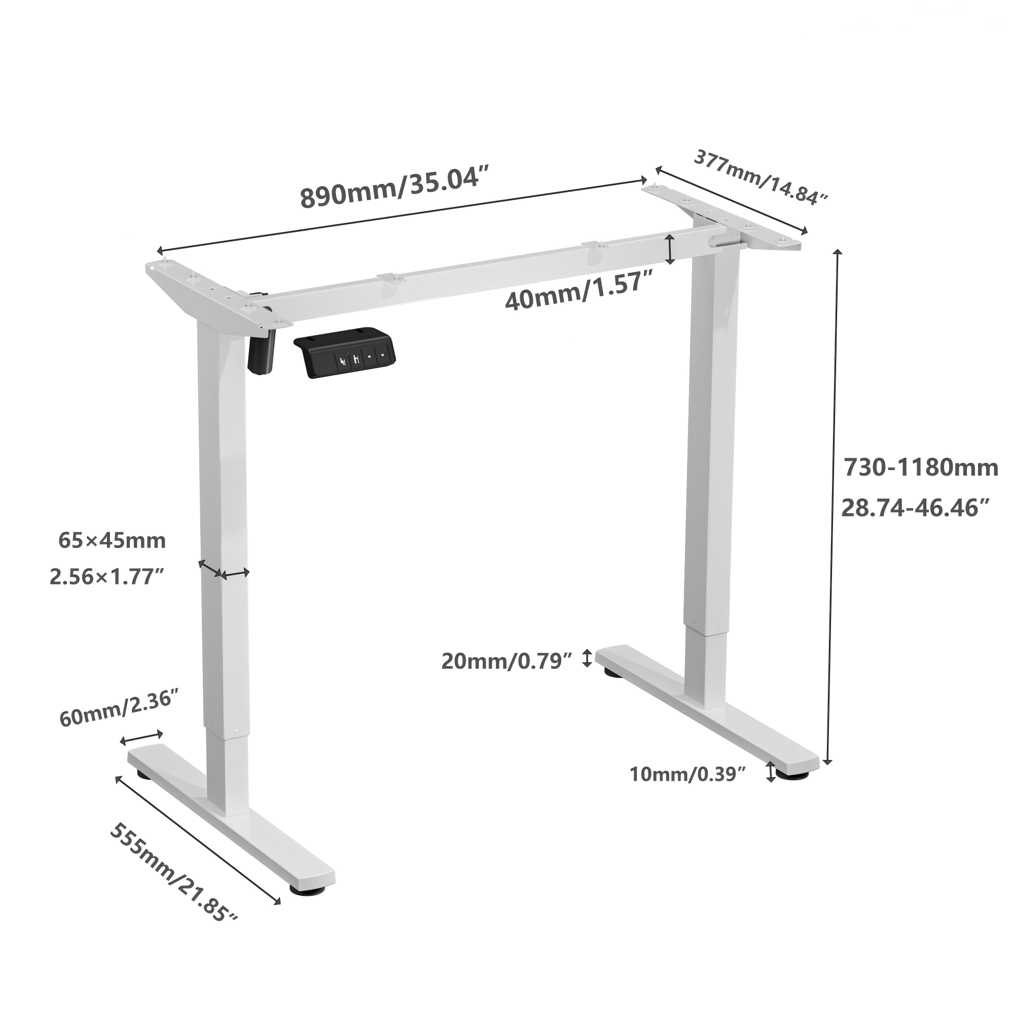 Single Motor 2-Stage Electric Desk Frame - Budget-Friendly Durable ...