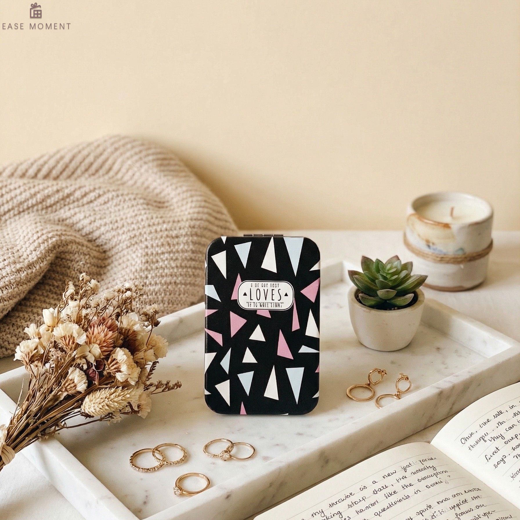 Custom Printed Compact Mirror - Wholesale Double-Sided Leather Mirror