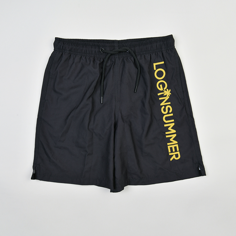 Black Essentials Embroidered Logo Board Shorts