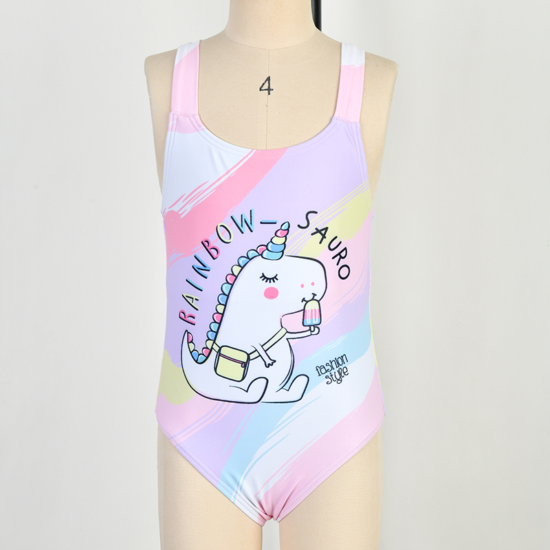 Girls' Cross-shoulder One Piece Swimsuit