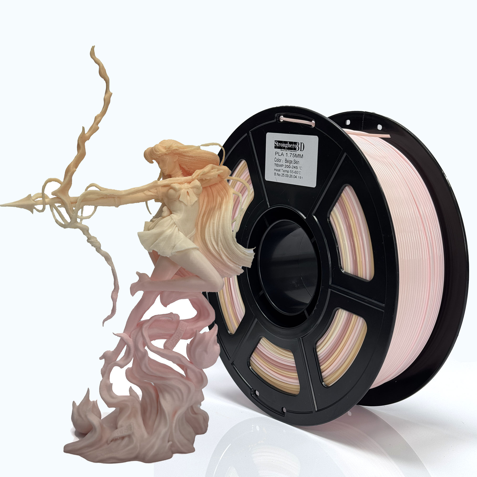 StrongHero 3D Soft Pink & Pastel Yellow PLA Filament - 1.75mm, 1kg.